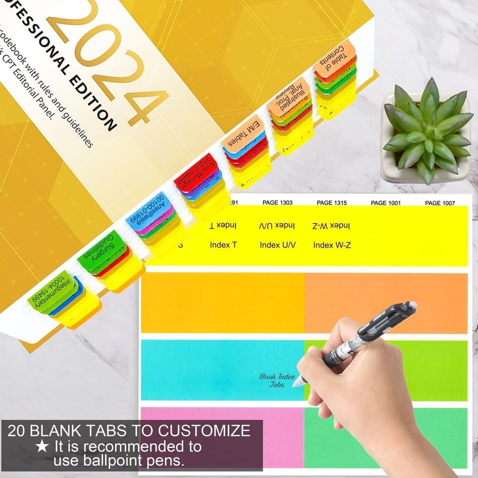 Tabs for CPT 2024 Professional Edition. 72 Color-Coded and Laminated ...