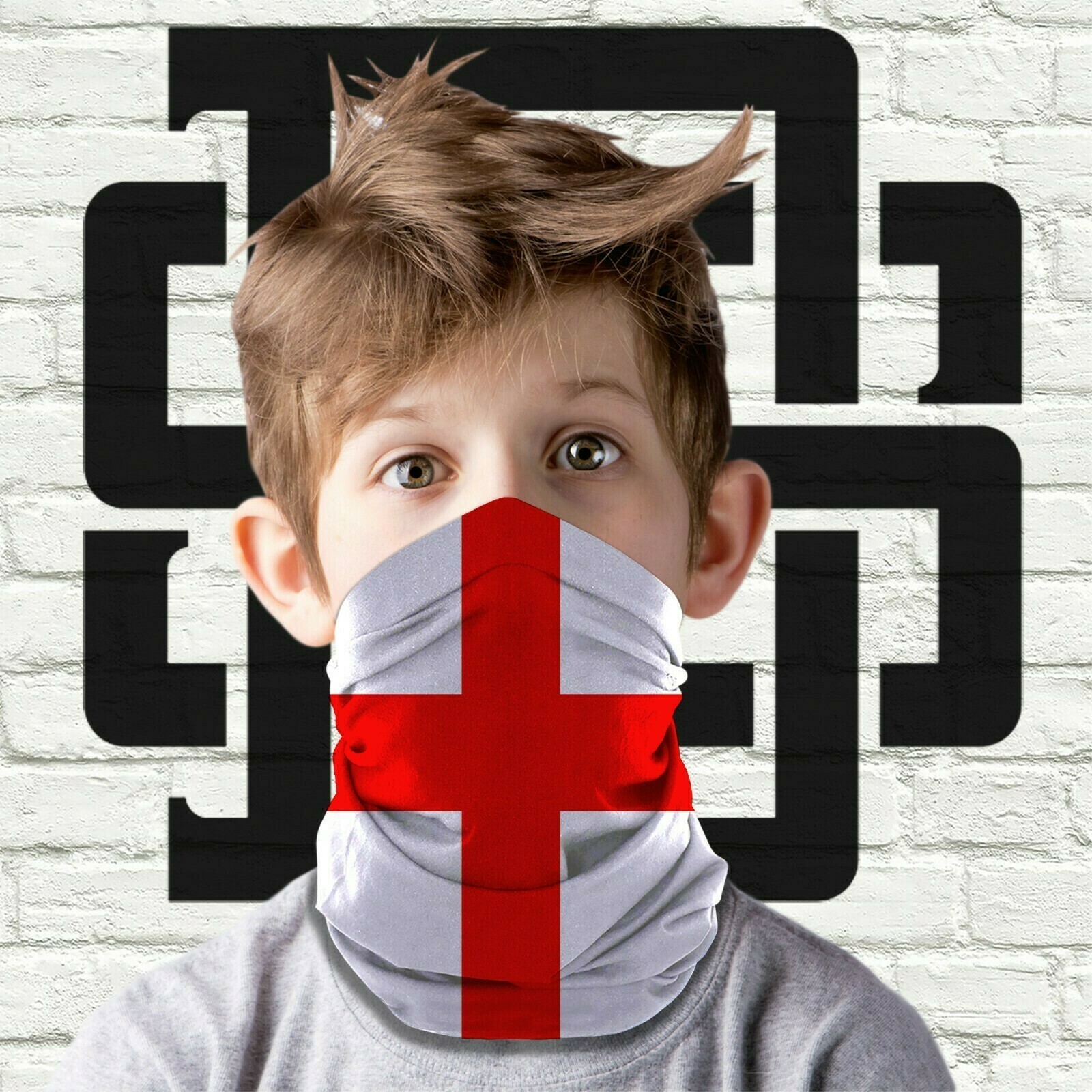 Children's Kids Face Mask England St Georges Football Neck Warmer Snood ...