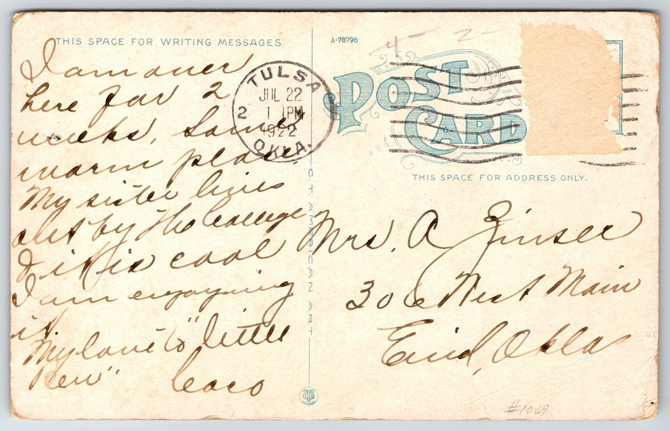 Tuls Oklahoma~Downtown Elks Club~Vintage Cars~1822 Postcard | eBay