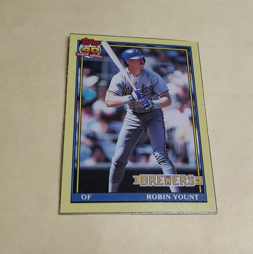 Robin Yount 1991 O TOPPS Box Bottom Card #P Robin Yount MILWAUKEE ...