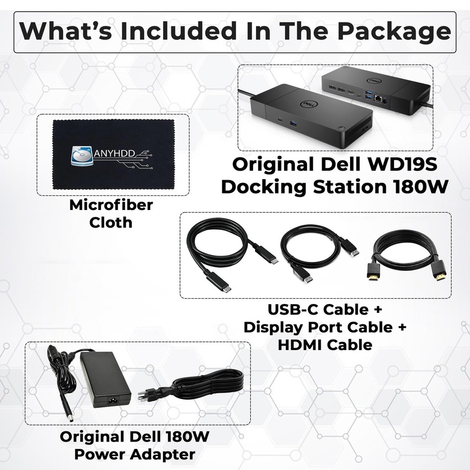 WD19S Docking Station 180W (130W Power Delivery) - Docking Station Dual ...