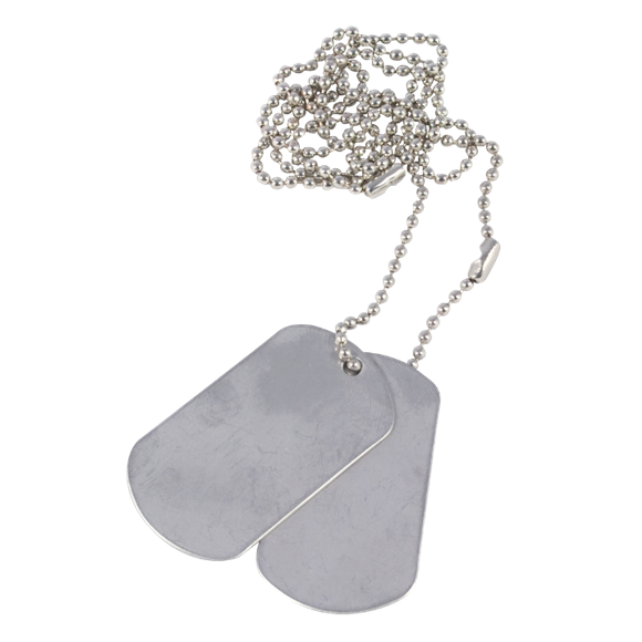 Military Dog Tags Army ID Tag Necklace Mens Boys Soldier Fancy Dress ...