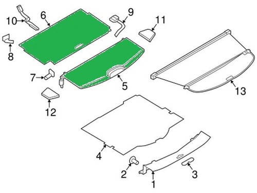 2014-2020 Nissan Rogue Genuine OEM trunk/Cargo Board 849B8-5HA1A ...