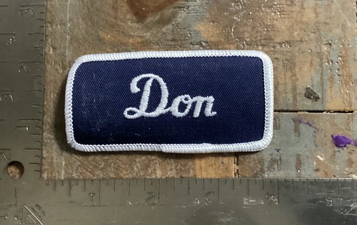 Vintage DON Name Tag Work Shirt Job Uniform Embroidered Iron-On Patch ...