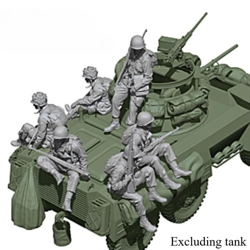 1/16 Resin Figure Model Kit US Army M8 Riders Set 6 Figure Unassembled ...