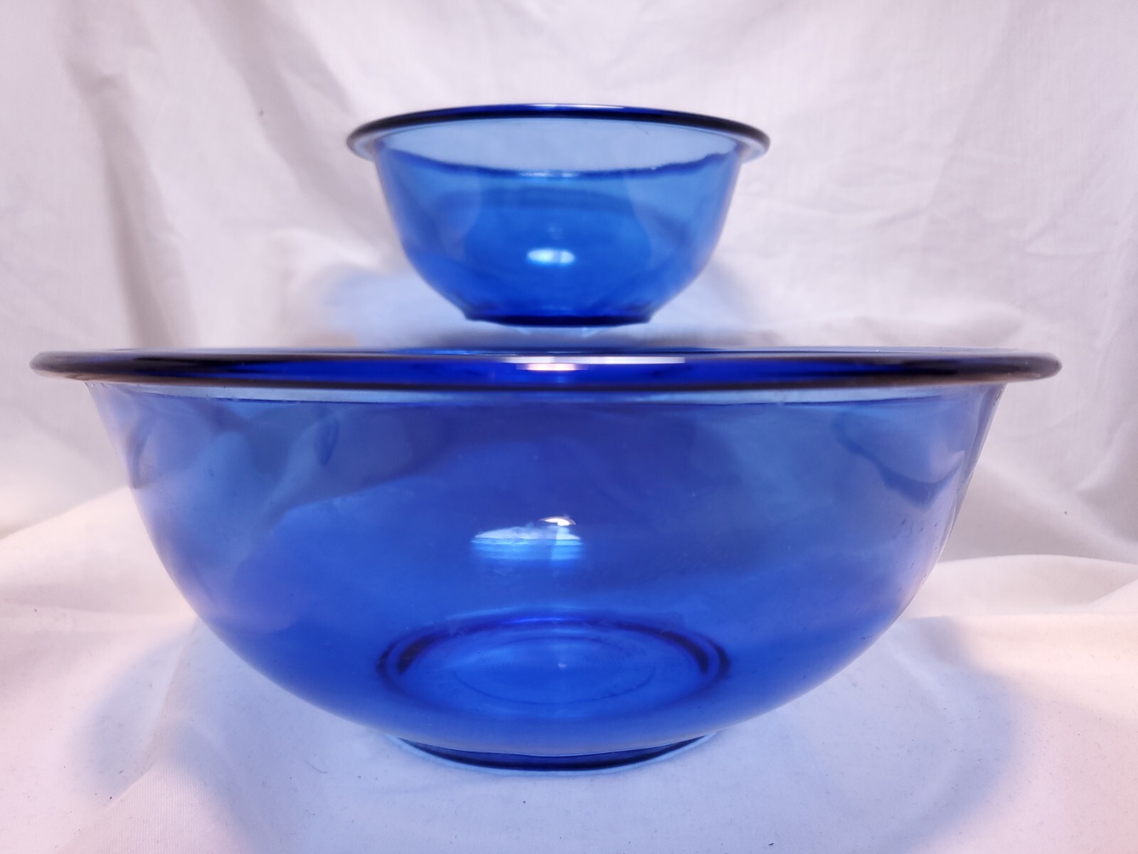 Pyrex Nesting Mixing Bowl Set Cobalt Blue Glass 10" Bowl 325 and 7 ...