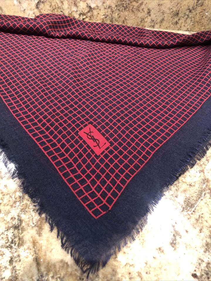 YSL YVES SAINT LAURENT Scarf 34 X 34 | eBay