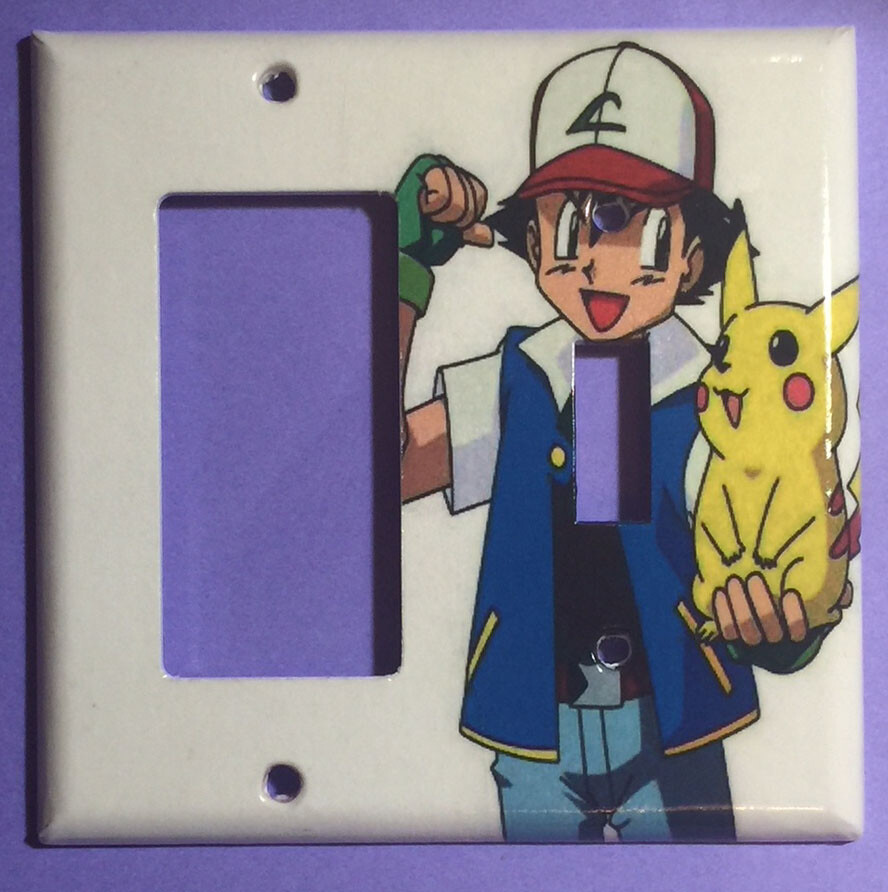 Pokemon & Pikachu Light Switch Duplex Outlet wall Cover Plate home ...
