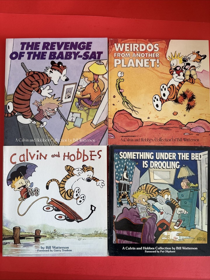 Calvin And Hobbes Lot Of 7 Comic Strip Books Bill Watterson Sunday ...