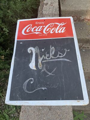 Vintage Coca Cola Menu Chalkboard;Metal 20" x 28" | eBay