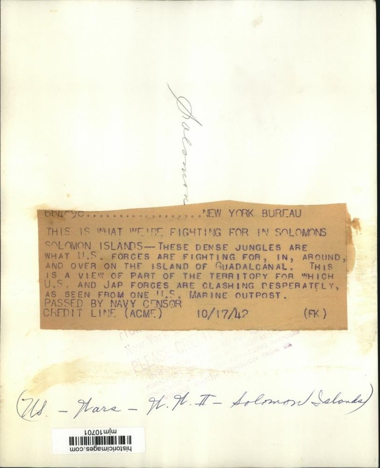 1942 Press Photo Aerial view of the jungles on island of Guadalcanal ...