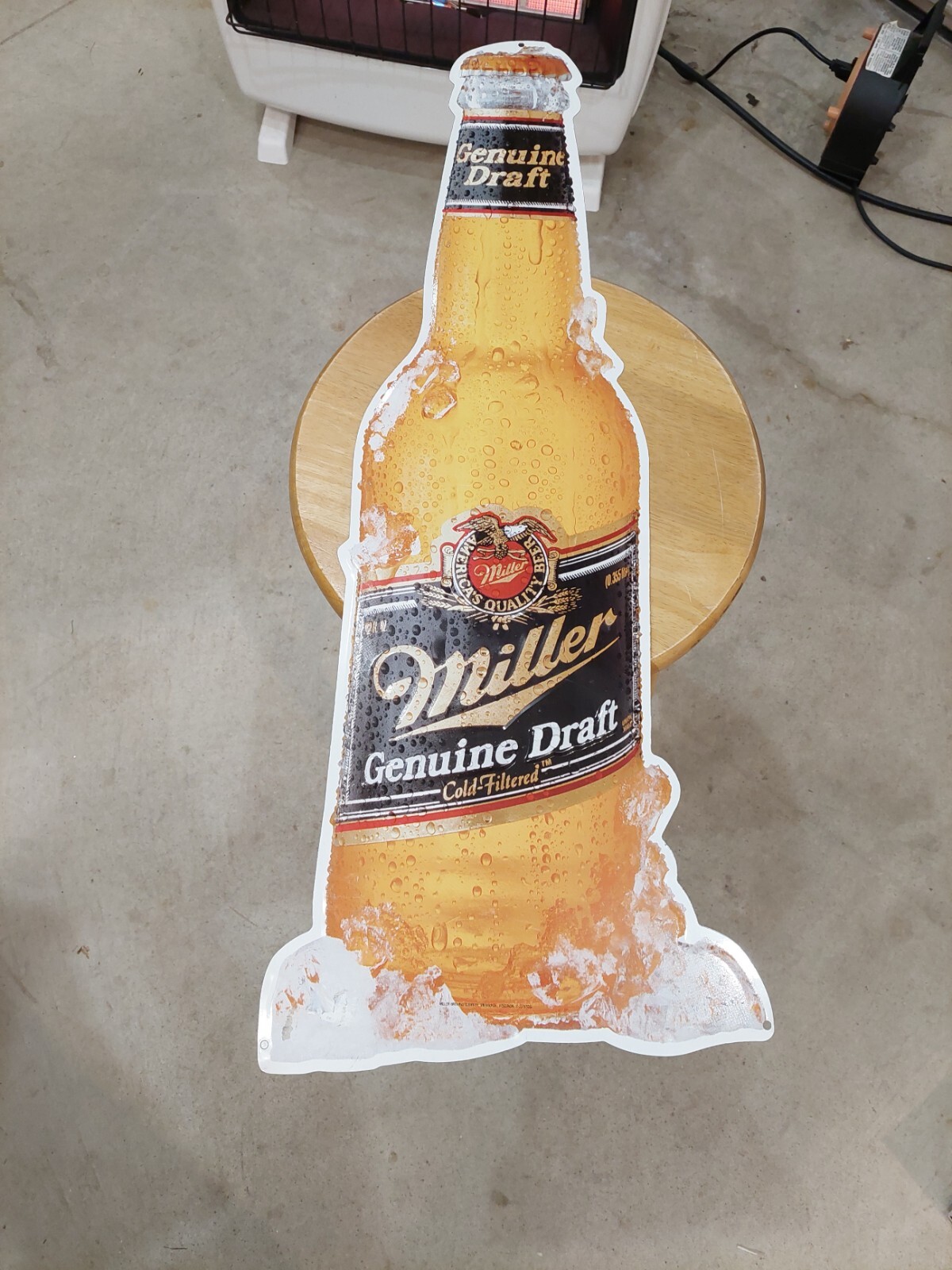 Vintage Miller Genuine Draft Metal Beer Bottle Metal Tin Tacker Bar Pub ...