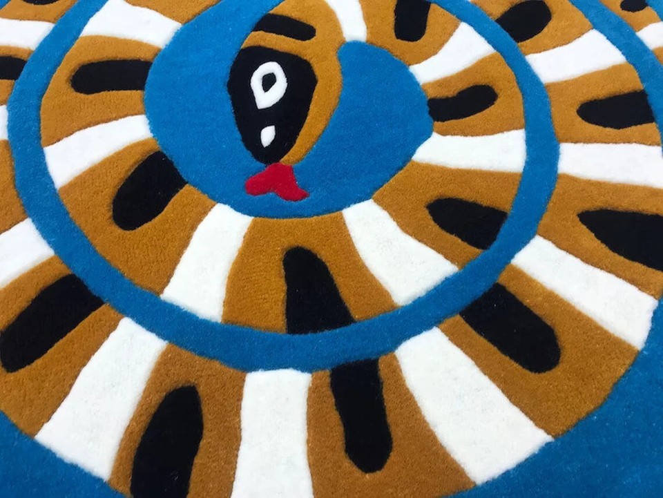 Snake Round Modern new Hand tufted Anime rugs Home decor rug Multi ...
