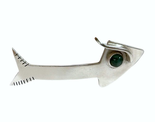 SAM KRAMER American Modernist STERLING SILVER ABSTRACT FISH BROOCH PIN ...