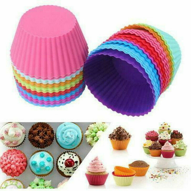 Pleochroic Silicone Cupcake Muffin Liners Baking Cups Non-Stick ...