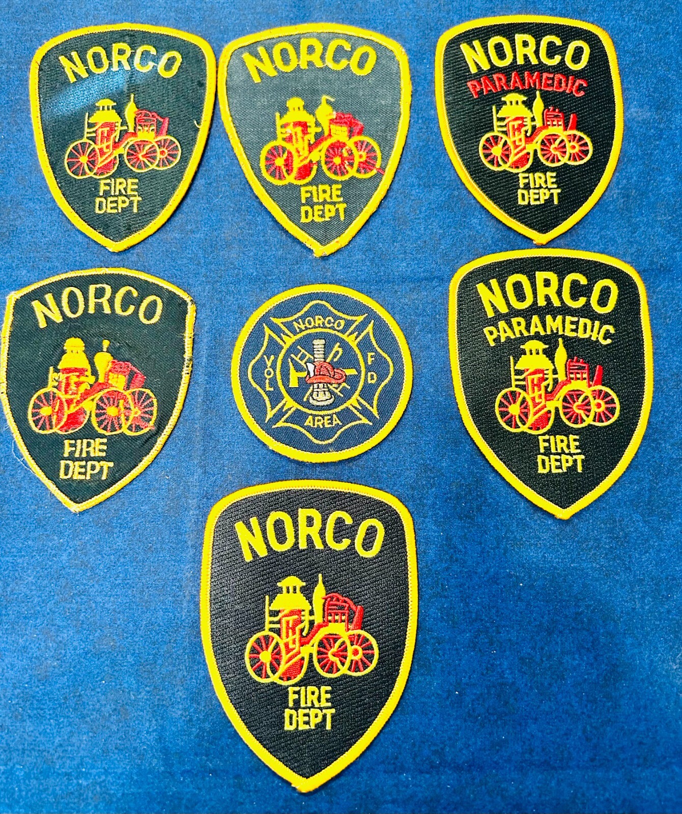 7 Vintage NORCO-Riverside County, California Fire and Paramedic Patches ...