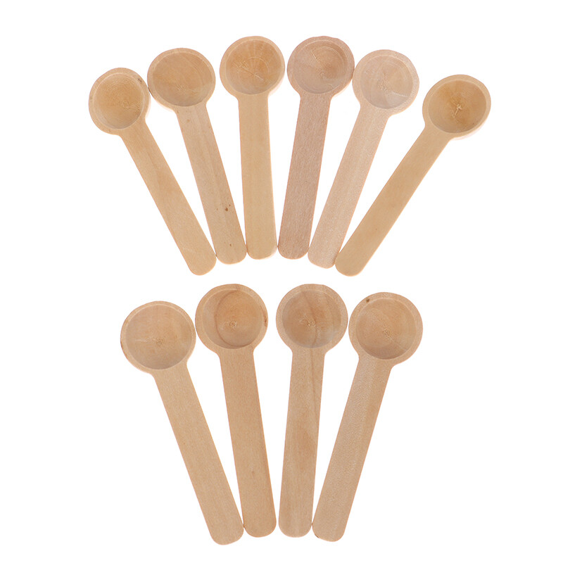 10pcs Mini Wooden Spoons Kitchen Seasoning Honey Coffee Cooking ...