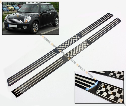 FITS 07-2014 R56 R57 MINI COOPER S CHECKERED FLAG CHROME ENTRY DOOR ...
