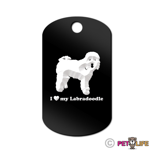 I Love My Labradoodle Engraved Keychain GI Tag dog doodle Many Colors ...