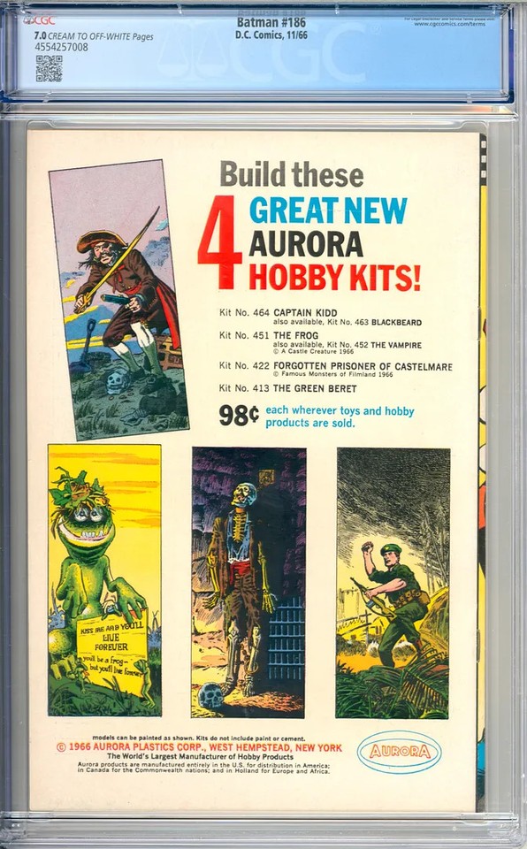 Batman #186 Joker Cover Silver Age Superhero Vintage DC Comic 1966 CGC ...