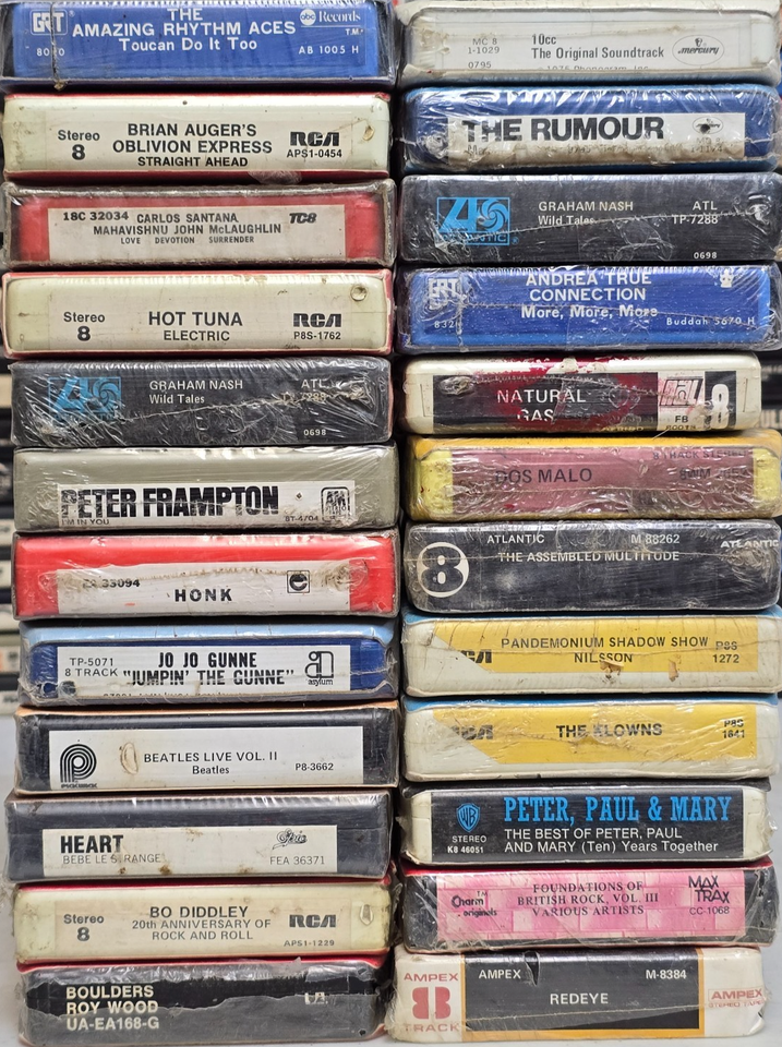 Lot of 24 NOS Hard Classic Rock 8-Tracks Sealed 8 Track Tape Cartridge ...