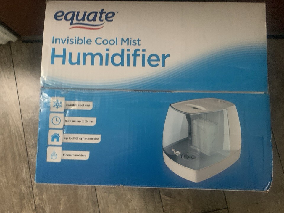 NEW! Equate 1.1 Gallon 250 Sq ft Invisible Cool Mist Humidifier . Great ...