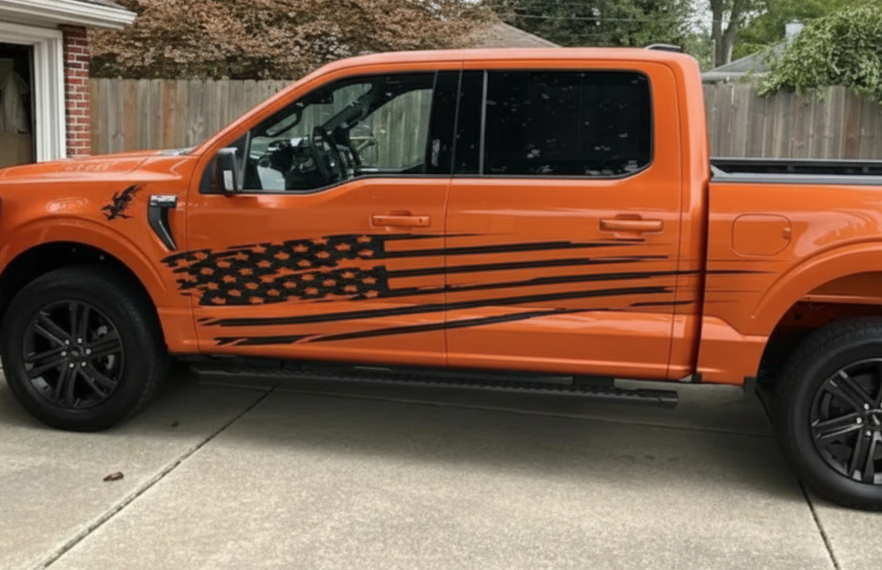 2X Large American Flag Side Decals Vinyl Graphics Stickers for truck ...