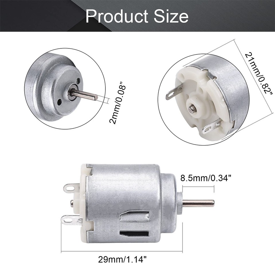 DC Micro Motor 1.5-6V 5000-20000RPM Round Shaft for RC Boat Car Toy ...