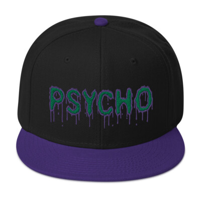 Psychobilly Horror Psycho Embroidered Flat Bill Cap Snapback Hat | eBay