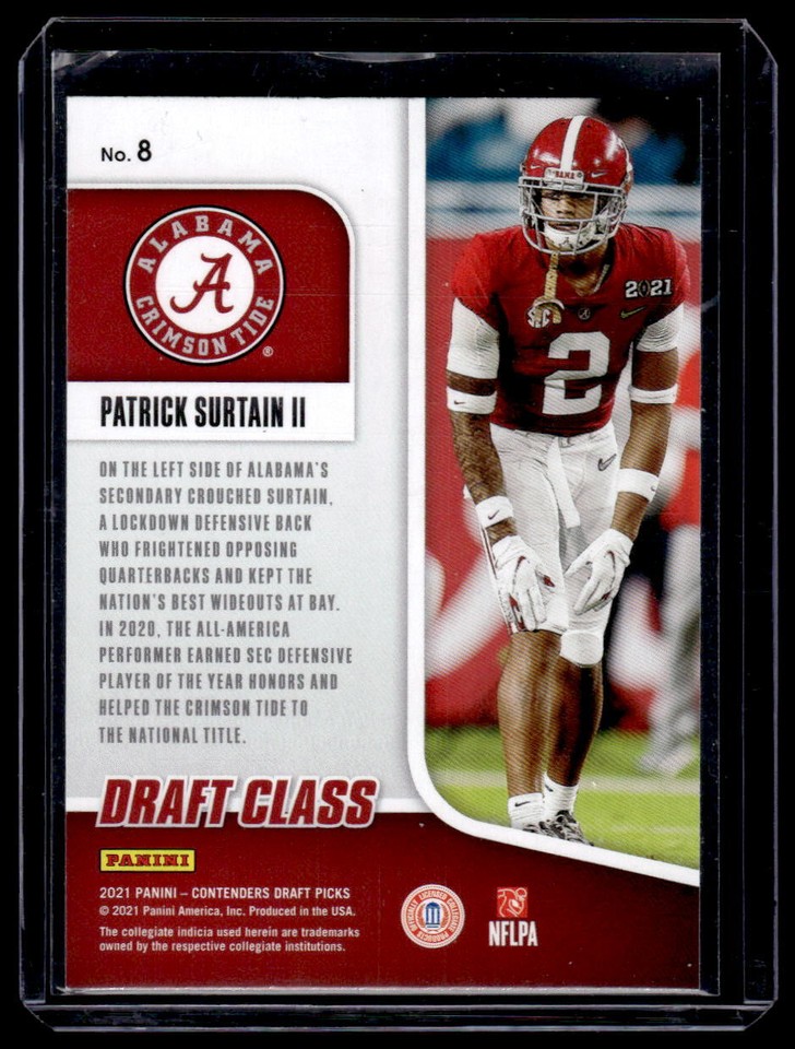 2021 Panini Contenders Draft Picks #8 Patrick Surtain II Draft Class | eBay