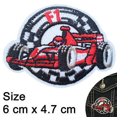 Racing car Iron on patch formula one races race cars motor f1 iron-on ...