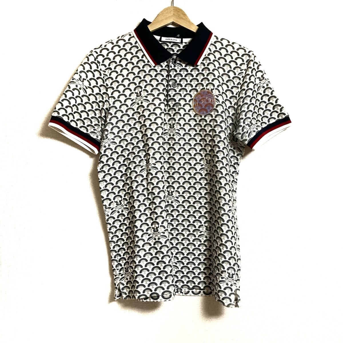 Auth MARK&LONA - White Gray Multi Men Polo Shirt - Gem