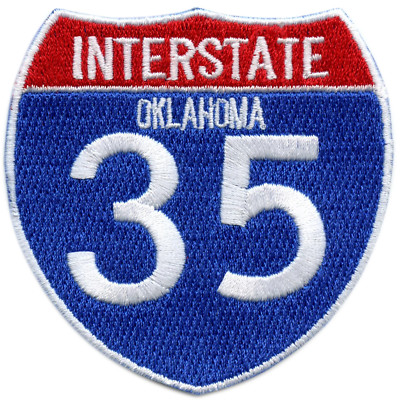 Oklahoma Interstate 35 I-35 Sign Embroidered Iron on Patch | eBay