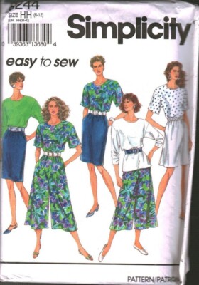8244 Vintage Simplicity SEWING Pattern Misses Easy Split Skirt Skirt ...