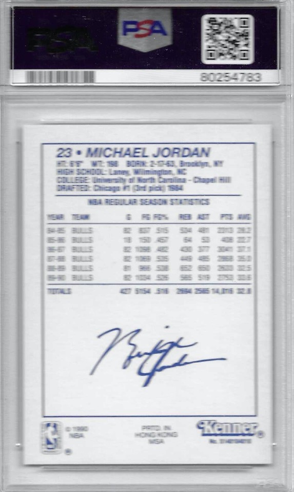 1990-91 Kenner Starting Lineup Michael Jordan (Brown Border) PSA 8 HOF ...