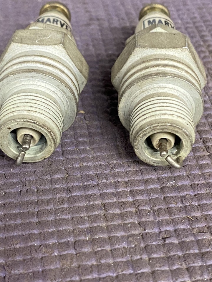 Extremely Rare Antique Marvel Motor Car Pair NOS Spark Plugs Marked ...