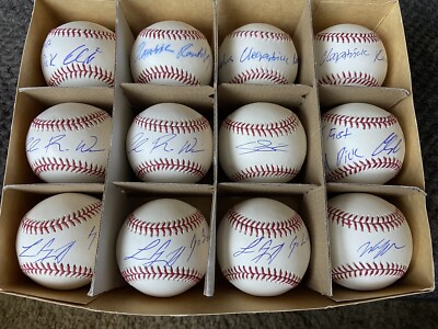 One Dozen Twelve (12) SIGNED MLB Rawlings Major League Baseball Lot ...