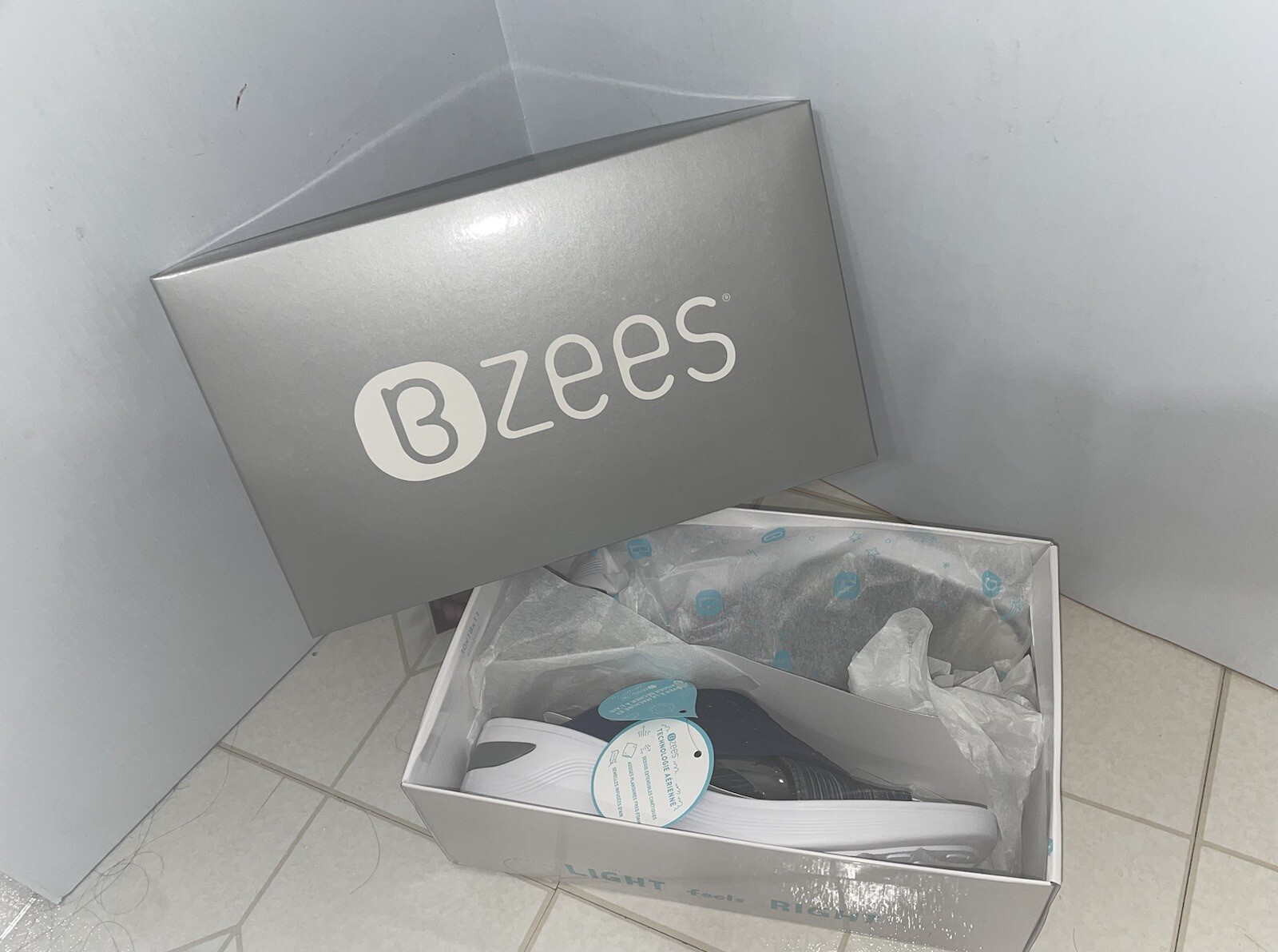 Bzees Diamond Lightweight Comfort Wedge Slide Sandals Navy Blue Women’s ...