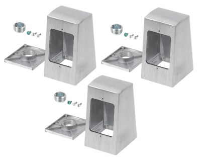 3-Pack Brushed Aluminum Single Face Pedestal Outlet Box | R58-1010 | eBay