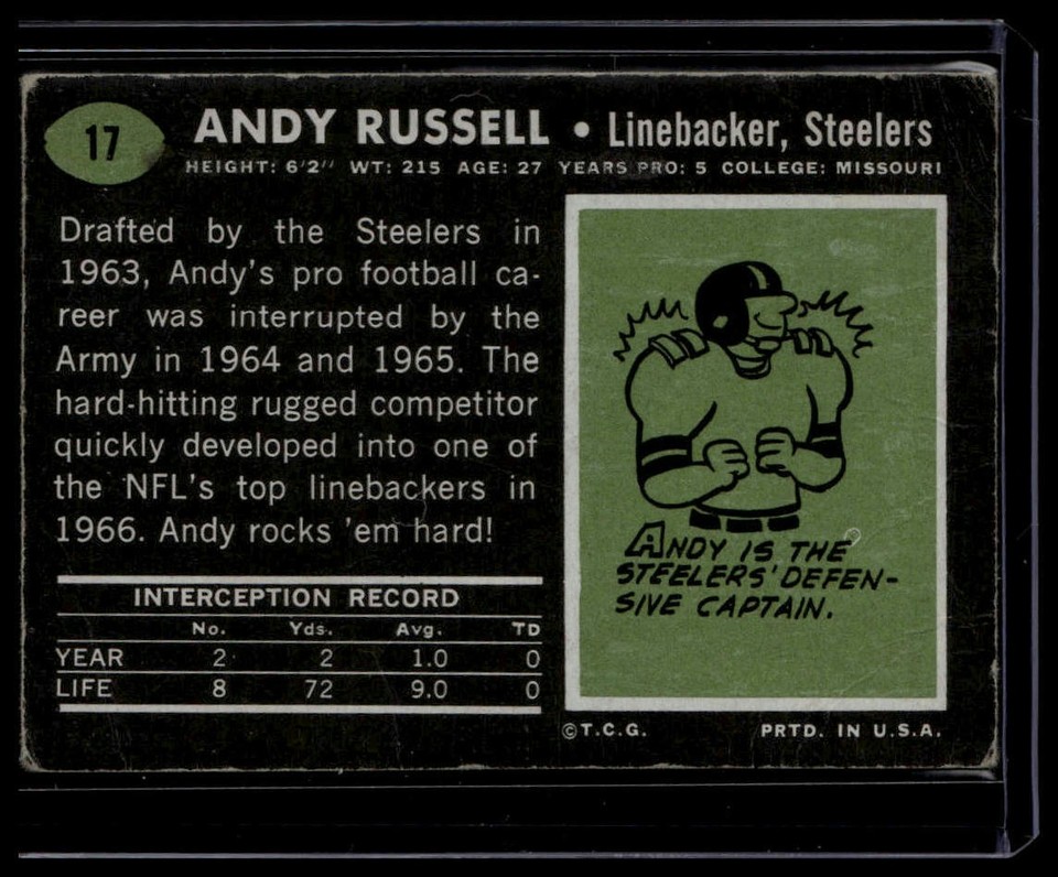 1969 Topps #17 Andy Russell | eBay