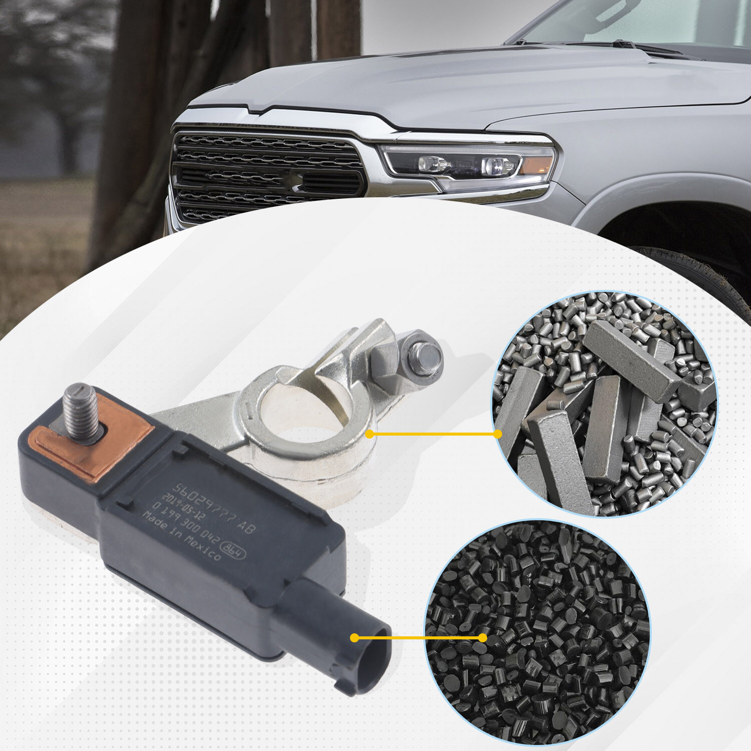 Black Battery Sensor Replacement Fit for 2019-2020 Ram 1500 68289207AC ...