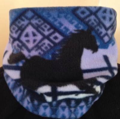Fleece Tube Style Winter Scarf Cowl Neck Warmer Gaiter Horse Pattern | eBay