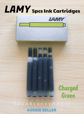 Lamy *Limited Charged Green Ink Cartridge 5pc Refill (fountain pen T10 ...