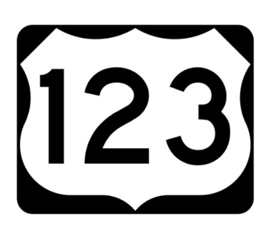 3" us route 123 highway sign road bumper sticker decal usa made | eBay