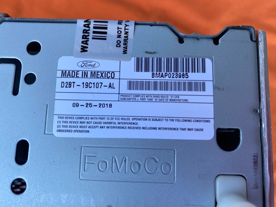 2017-18 Ford Fiesta Stereo Radio AM FM MP3 CD Player OEM P/N: D2BT ...