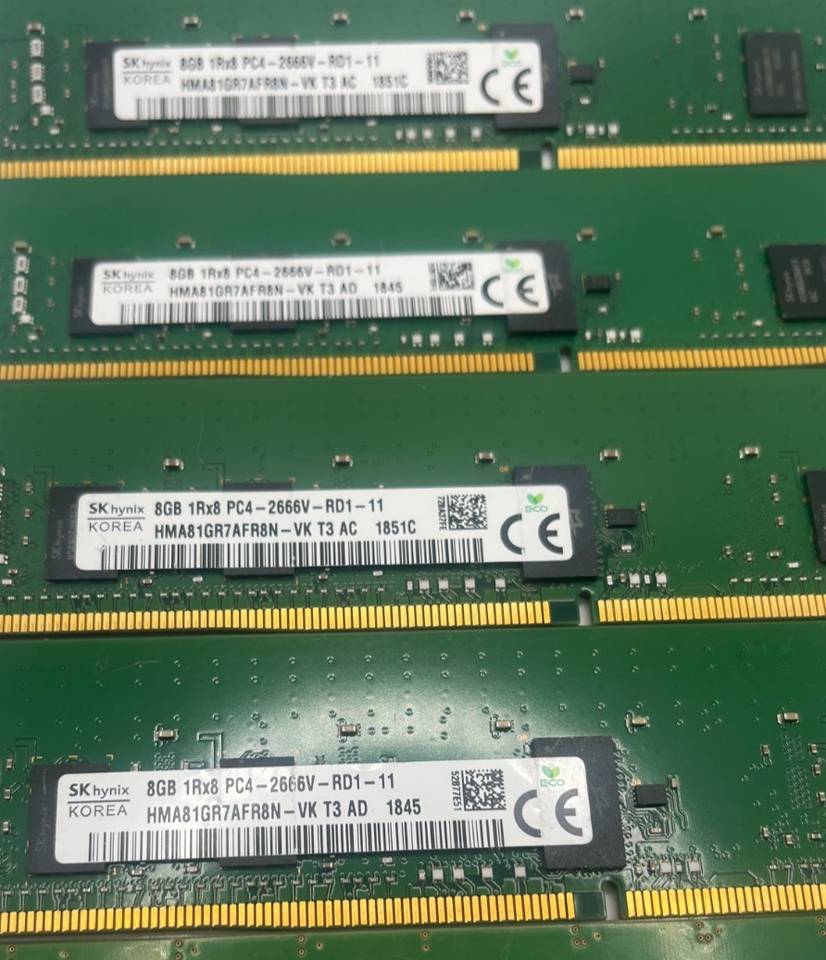 Lot of (12) SK Hynix 8GB 1Rx8 PC4-2666V-UA2-11 ECC Memory RAM | eBay