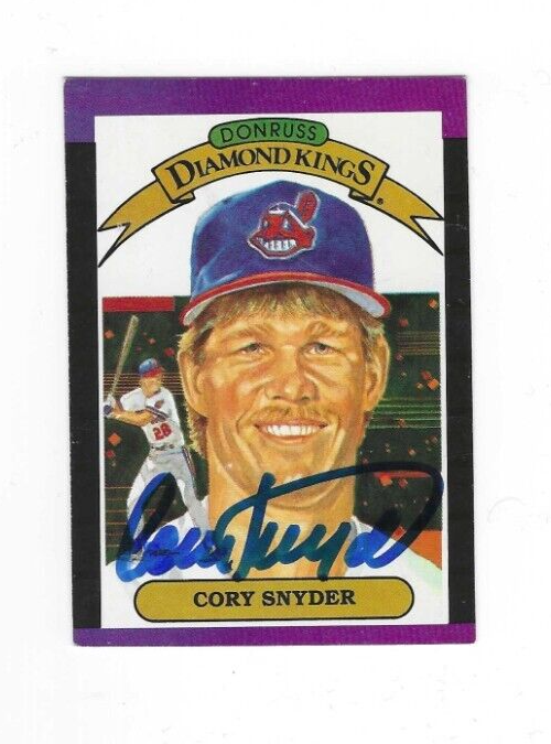 Signed Cory Snyder Cleveland Indians 1989 Donruss DK Diamond King Card ...