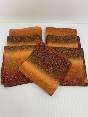 Hand Made Fall/Thanksgiving Paisley Ombré Fall Color Cloth Napkins Set ...
