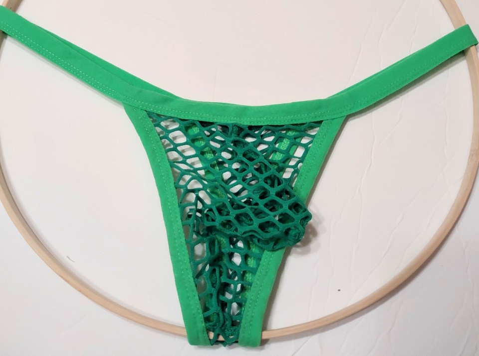 Men's Rio Thong G String Airy Cool Big Hole Spandex FISHNET Bright ...
