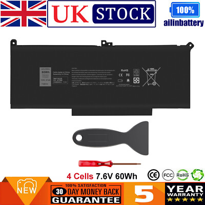 DM3WC F3YGT Battery For Dell Latitude 7280 7290 7380 7390 7480 7490 ...